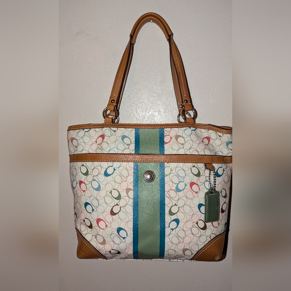 Coach | Bags | Coach Chelsea Heritage Stripe Purse Multicolor Logo Vguc ...